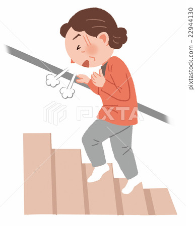 Symptoms of COPD _ stairs _ shortness of breath - Stock Illustration ...