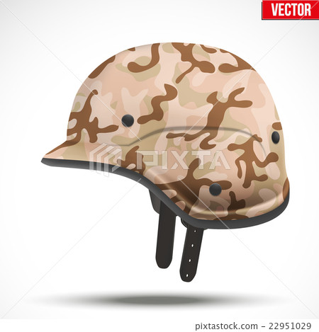 Military modern camouflage helmet. Side view. - Stock Illustration ...