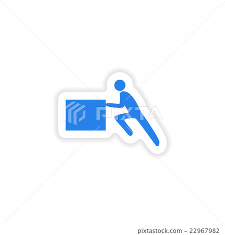 icon sticker realistic design on paper porters box - Stock Illustration ...