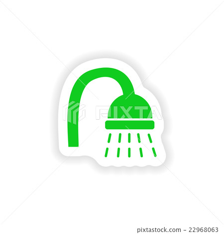 icon sticker realistic design on paper shower - Stock Illustration ...