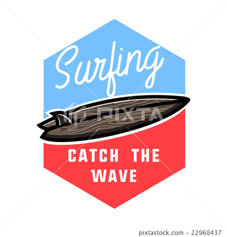 Color vintage surfing emblem - Stock Illustration [22968437] - PIXTA