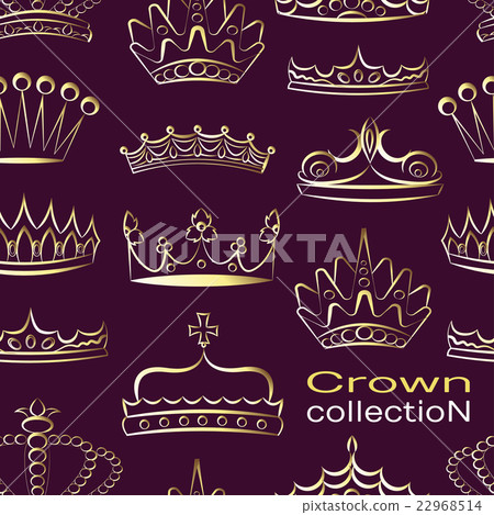 Crown collection pattern - Stock Illustration [22968514] - PIXTA