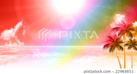 Sea rainbow landscape background - Stock Illustration [22968651] - PIXTA
