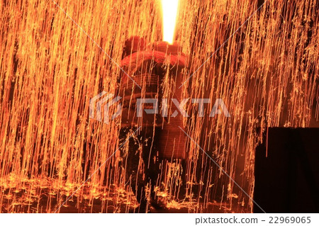 Stock Photo: handheld pipe fireworks, pyrotechnician, sparks - Stock ...