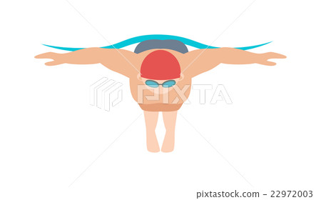 Dynamic swimmer pool sport vector illustration. - Stock Illustration ...