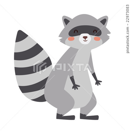 Funny raccoon vector illustration. - Stock Illustration [22973083] - PIXTA