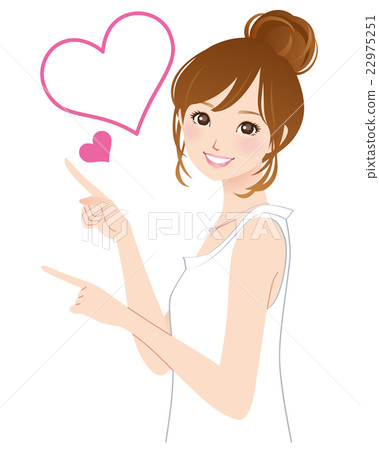 A young woman recommended finger posing pose - Stock Illustration ...