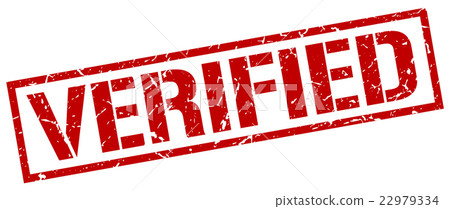 verified red grunge square vintage rubber stamp - Stock Illustration ...