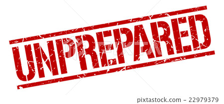 unprepared red grunge square vintage rubber stamp - Stock Illustration ...