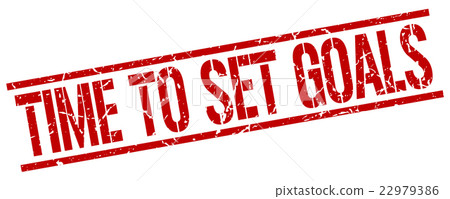 time to set goals red square vintage rubber stamp - Stock Illustration ...
