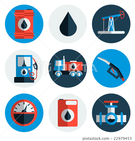 Gas trade vector flat icon set - Stock Illustration [22979453] - PIXTA