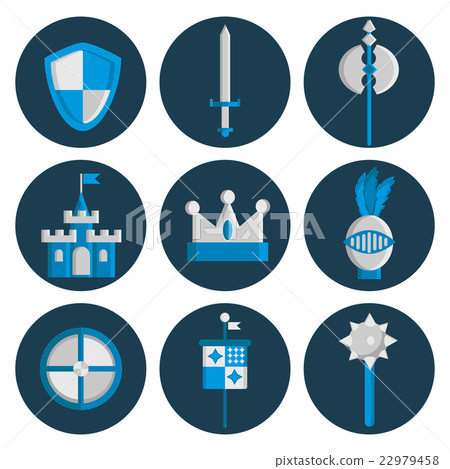 Knights flat icons set - Stock Illustration [22979458] - PIXTA