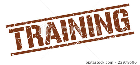 training brown grunge square vintage rubber stamp - Stock Illustration ...