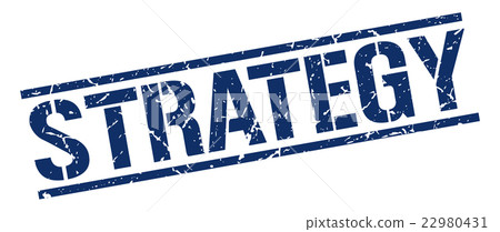 strategy blue grunge square vintage rubber stamp - Stock Illustration ...