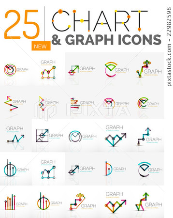 Collection of chart logos - Stock Illustration [22982598] - PIXTA