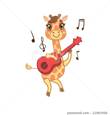 Giraffe Playing Guitar - Stock Illustration [22983498] - PIXTA