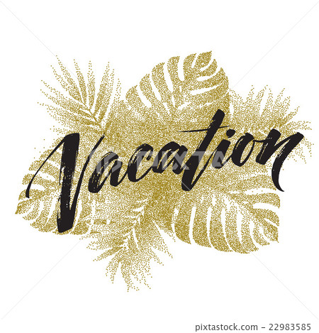Summer vacation handwriting. Typography, lettering - Stock Illustration ...