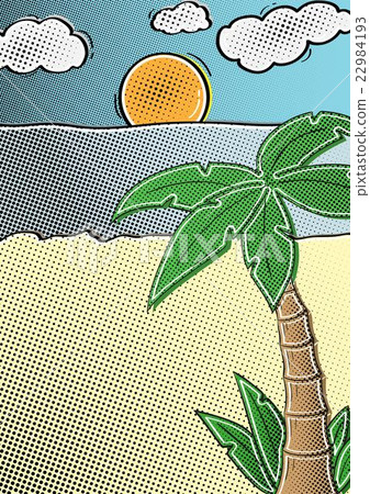 comic beach background - Stock Illustration [22984193] - PIXTA