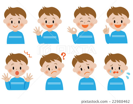 Boys expression icon set - Stock Illustration [22988462] - PIXTA