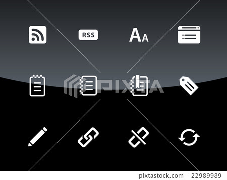 Blogger icons on black background - Stock Illustration [22989989] - PIXTA
