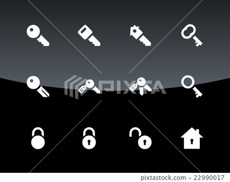 Key icons on black background. - Stock Illustration [22990017] - PIXTA