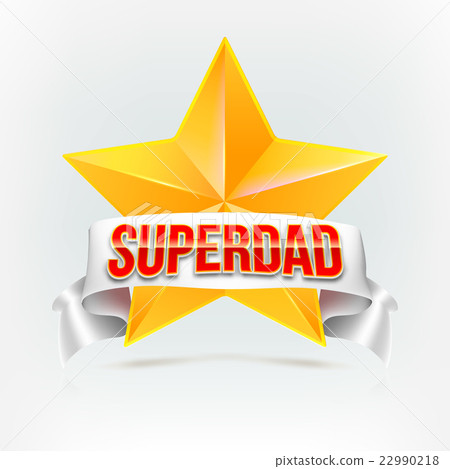 Super dad badge with ribbon - Stock Illustration [22990218] - PIXTA