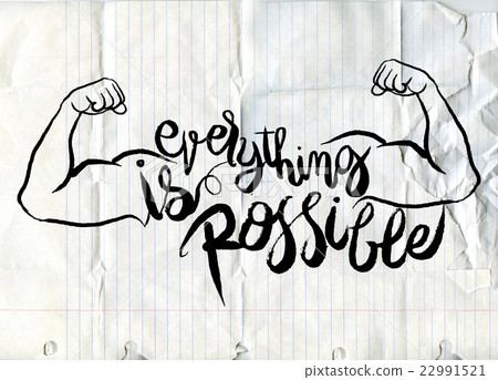 everything is possible card.strong man-插圖素材 [22991521] - PIXTA圖庫