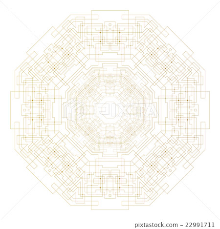 Abstract round technology pattern isolated on - Stock Illustration ...