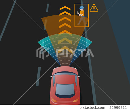Advanced Driver Assistance System (ADAS) Image... - Stock Illustration ...