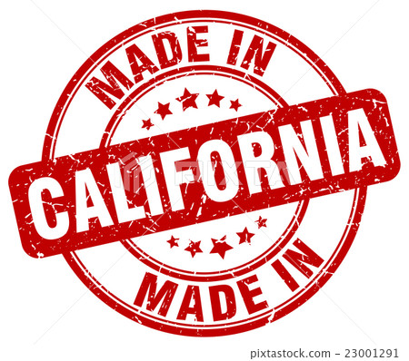 made in California red grunge round stamp - Stock Illustration ...