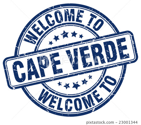 welcome to Cape Verde blue round vintage stamp-插圖素材 [23001344] - PIXTA圖庫