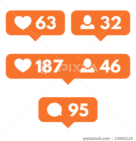 Heart, follower, comment icons - Stock Illustration [23008129] - PIXTA