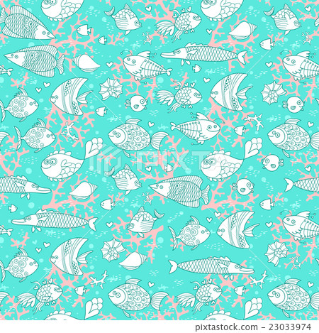 Background of underwater world. Seamless pattern - Stock Illustration ...