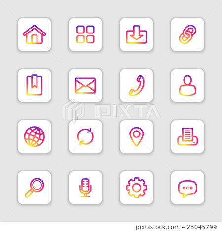 colorful gradient line web icon set - Stock Illustration [23045799] - PIXTA