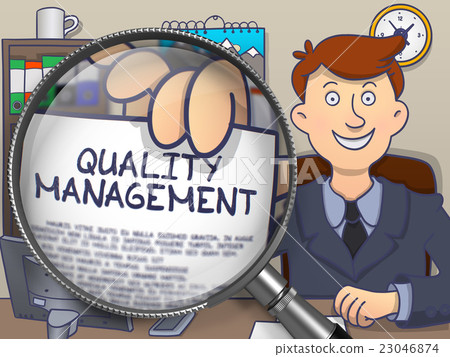 Quality Management through Lens. Doodle Design. - Stock Illustration ...