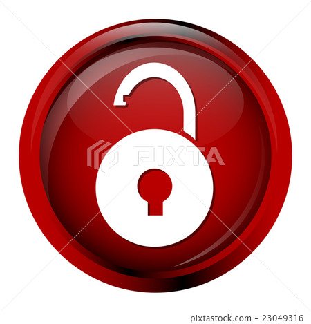 Key icon on red button - Stock Illustration [23049316] - PIXTA