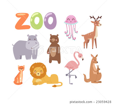 Zoo animals vector set. - Stock Illustration [23059428] - PIXTA