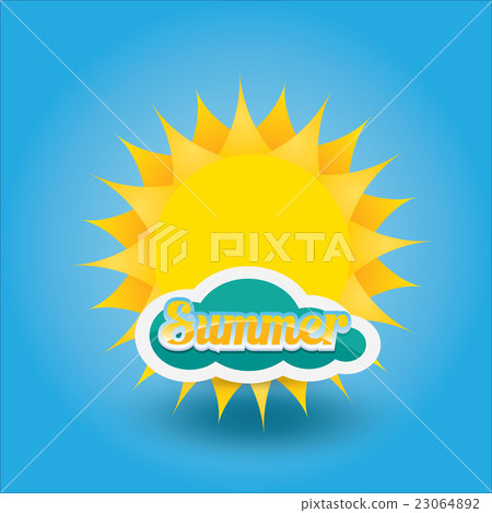 vector summer label. summer icon with sun. - Stock Illustration ...