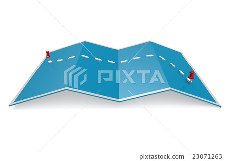 Path on blue paper - Stock Illustration [23071263] - PIXTA