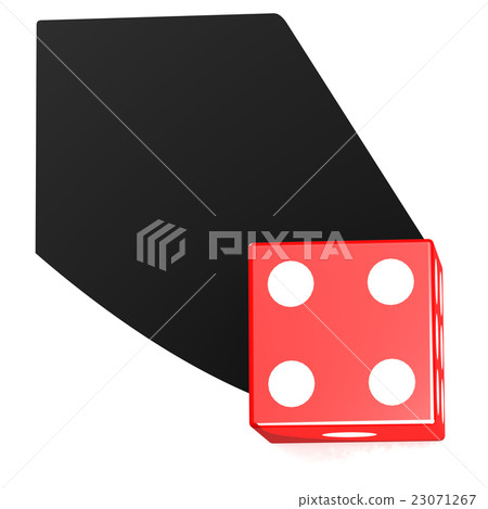 Red die with four at top - Stock Illustration [23071267] - PIXTA