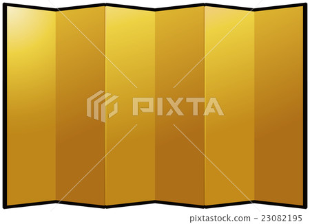 Gold folding screen - Stock Illustration [23082195] - PIXTA