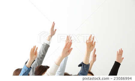 Hand raised image - Stock Photo [23086994] - PIXTA
