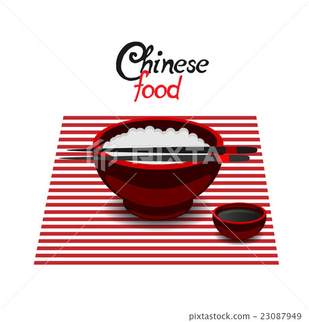 Chinese food rice color vector flat icon - Stock Illustration [23087949 ...