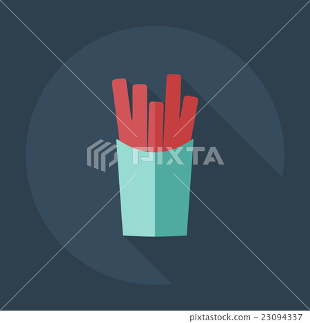 Flat modern design with shadow icons french fries - Stock Illustration ...