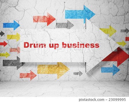Business concept: arrow with Drum up business on - Stock Illustration ...