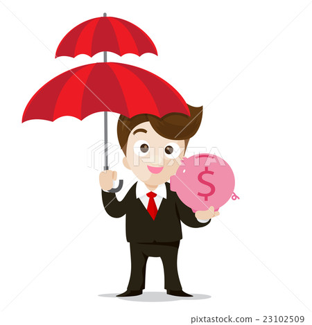Business protection concept business man cartoon - Stock Illustration ...