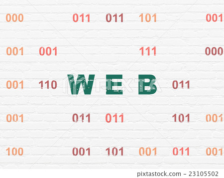 Web design concept: Web on wall background - Stock Illustration ...