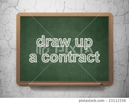 Law concept: Draw up A contract on chalkboard - Stock Illustration ...