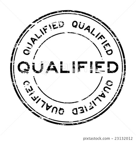Grunge black qualified stamp on white background - Stock Illustration ...