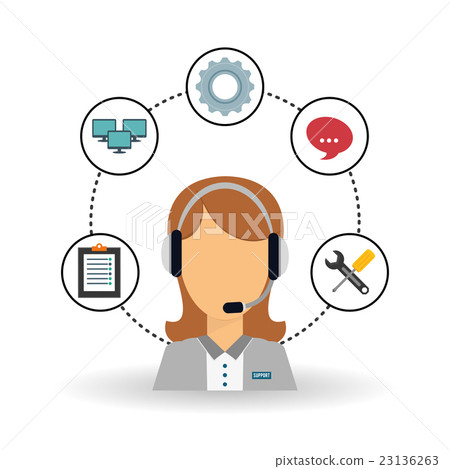 technical service and call center icon design - Stock Illustration ...